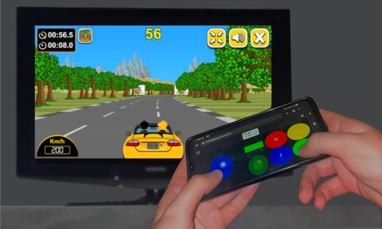 Mobile Joypad control interactive content from mobile phone